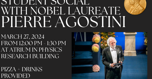 Student Social with Nobel Laureate, Pierre Agostini | Institute for ...