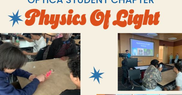 OPTICA Student Chapter Hosts “Physics of Light” Workshop for Middle ...